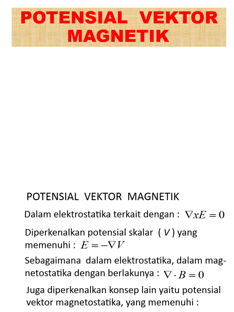 Potensial Vektor Magnetik dalam Magnetostatika | PDF