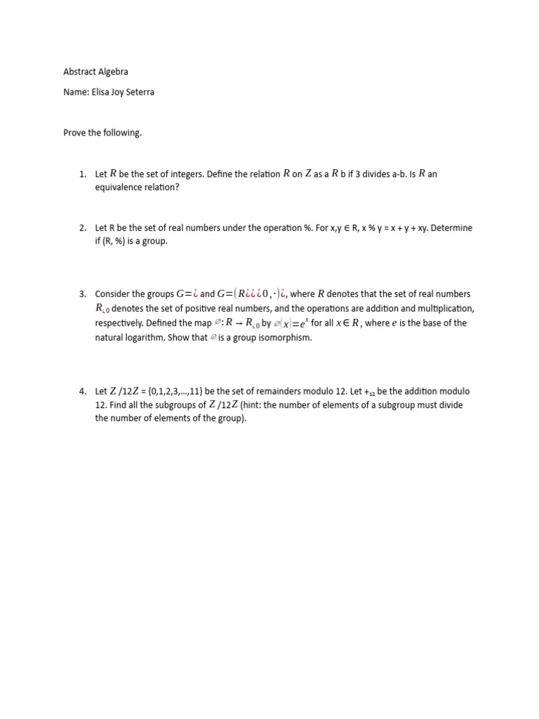 Abstract Algebra Final Exam | PDF | Teaching Methods & Materials