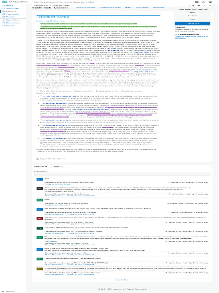 Interest Rates - Prerequisite CFA Level 1 | Download Free PDF ...