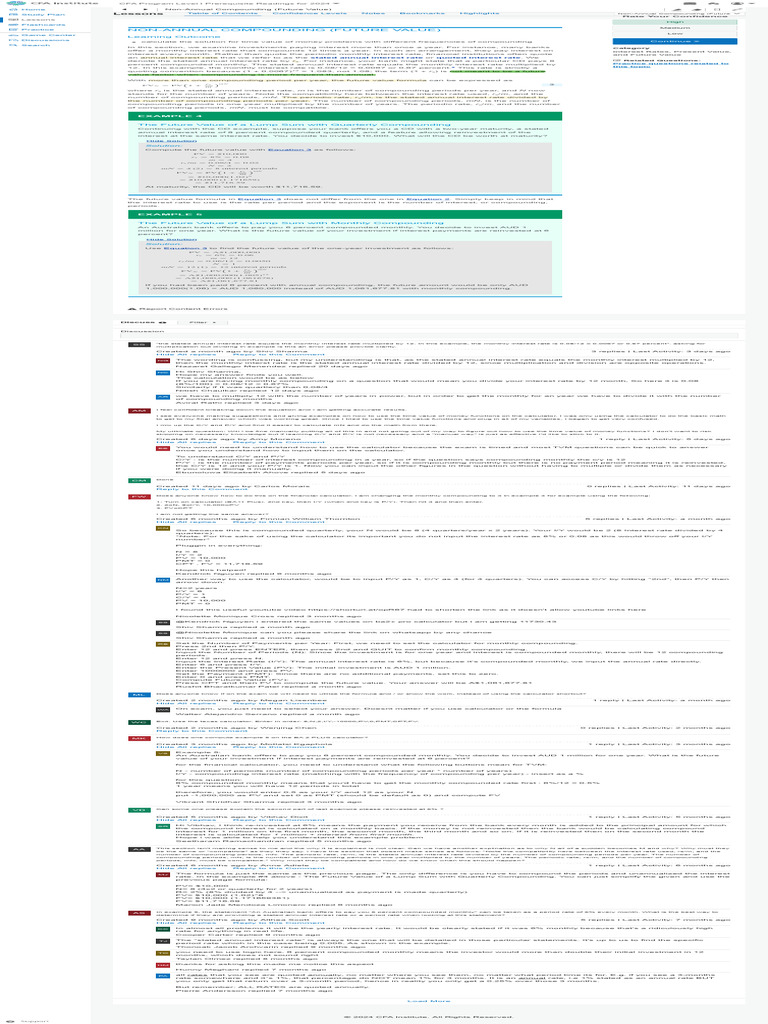 Non-Annual Compounding (Future Value) - Prerequisite CFA Level 1 | PDF ...