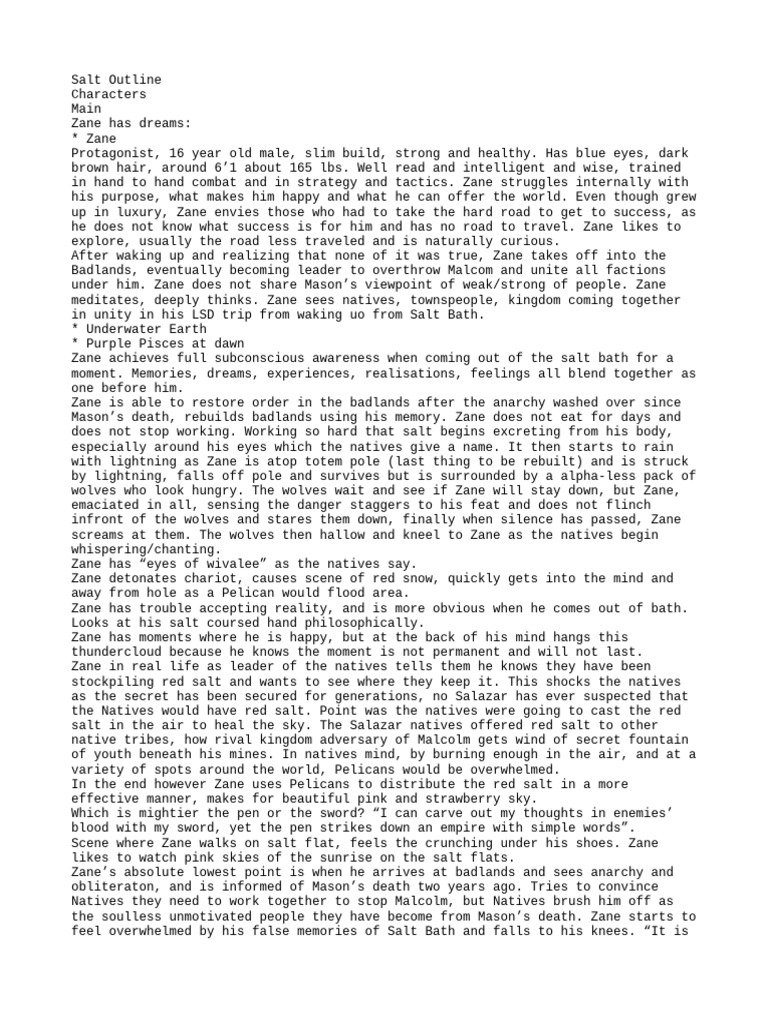 Salt Outline | PDF | Dream