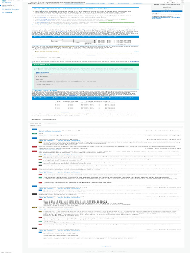 Future Value of A Series of Cash Flows - Prerequisite CFA Level 1 ...