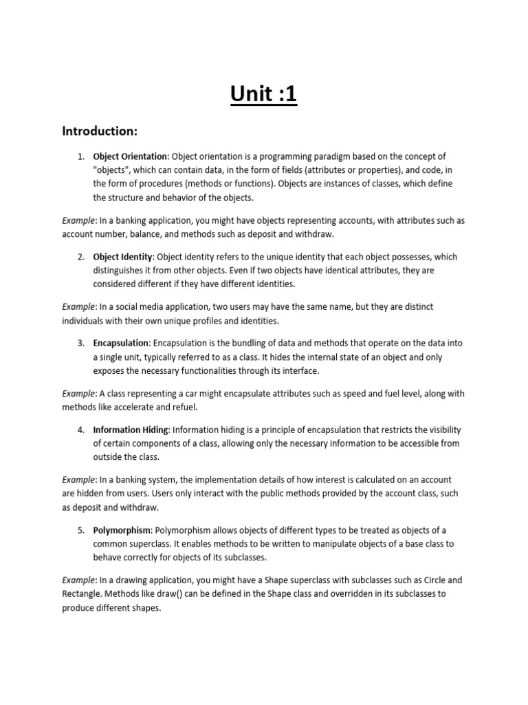 Opps Unit1 Unit2 Basis Structural Modeling Pdf Class Computer Programming Inheritance 4476