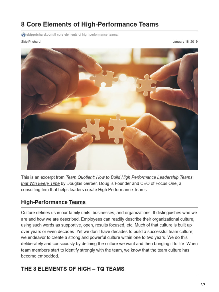 4 Skipprichard - Com-8 Core Elements of High-Performance Teams | PDF ...