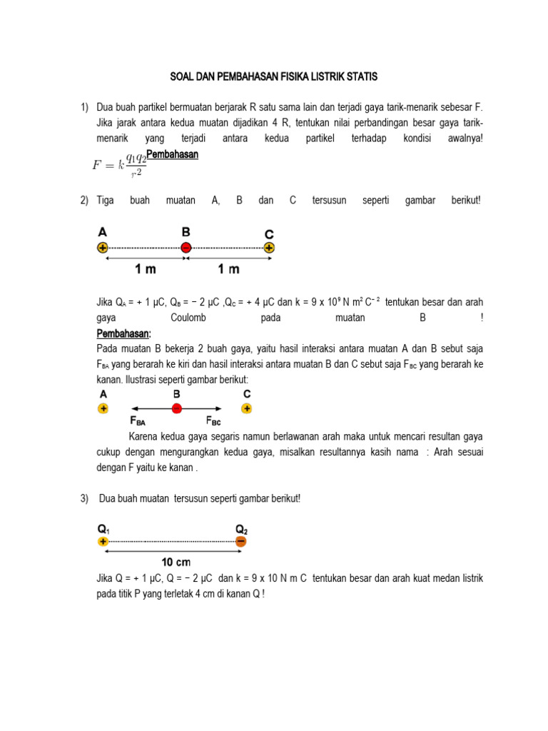 Soal Dan Pembahasan Fisika Listrik Statis | PDF | Seni | Sains & Matematika