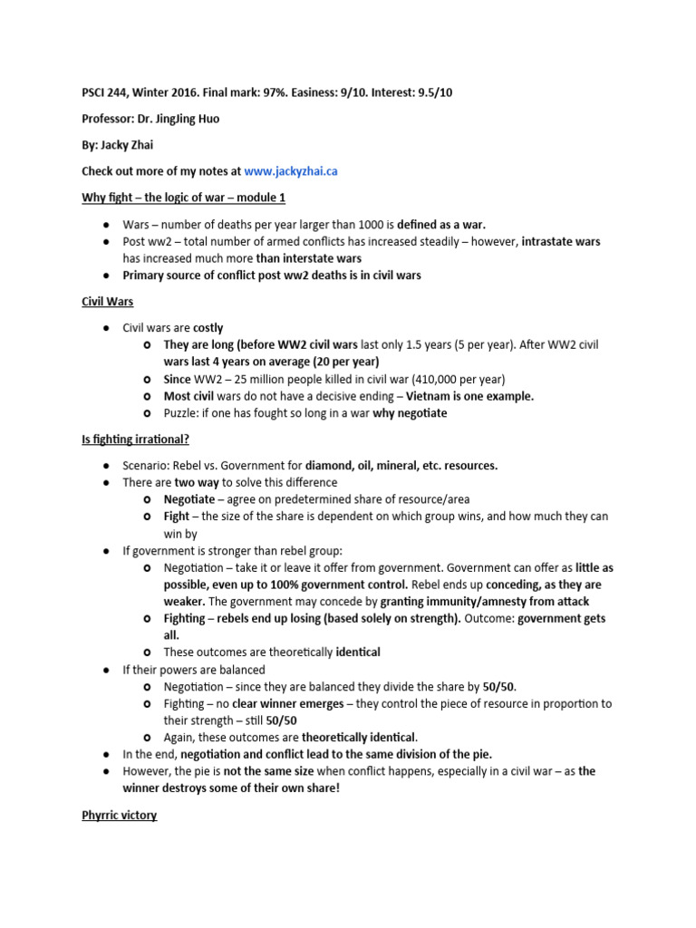 PSCI 244 Lecture Notes | PDF | Dictatorship | Multiculturalism