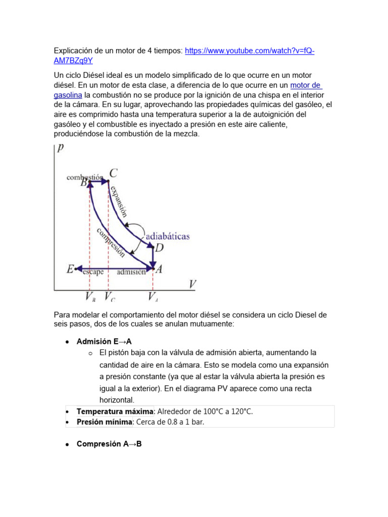 Ciclo Diesel | PDF | Motor diesel | Tecnología del motor