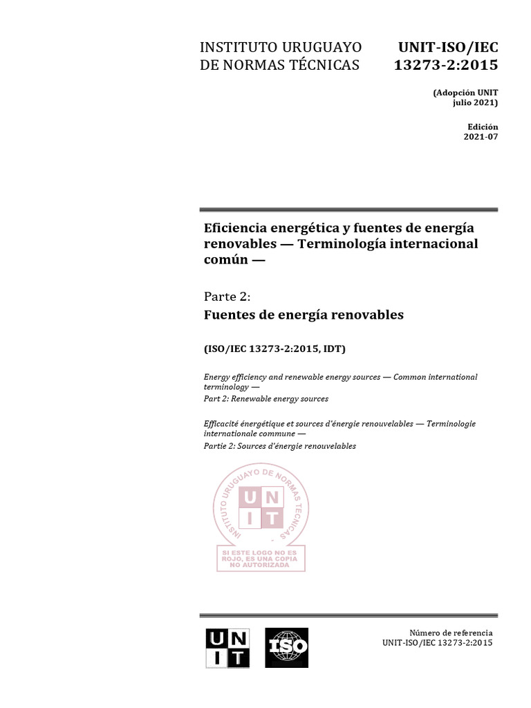 Iso Iec 13273-2 | PDF | Energía solar | Biomasa