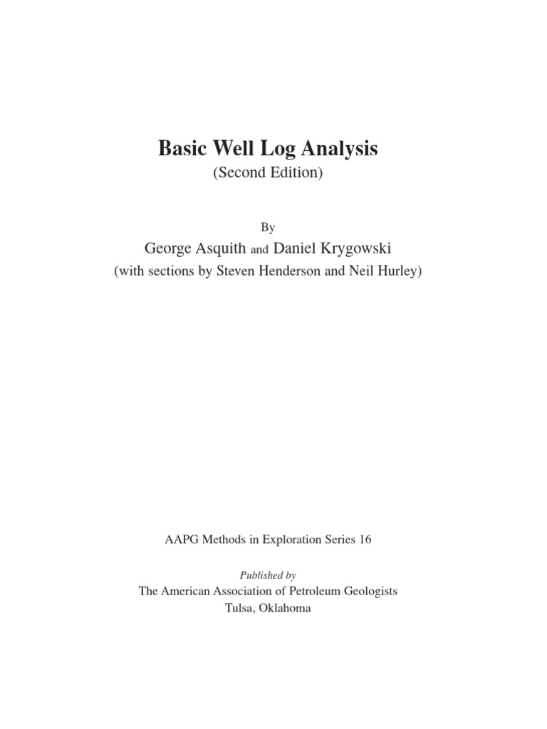 Basic Well Log Analysis Second Edition W | PDF | Porosity