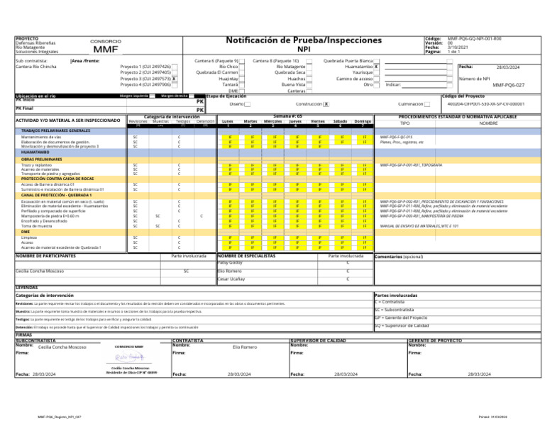 MMF-PQ6 Registro NPI 027 | PDF