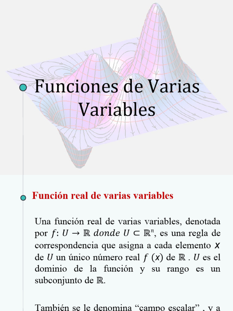 Funciones Reales de Varias Variales | PDF | Función (Matemáticas) | Número Real