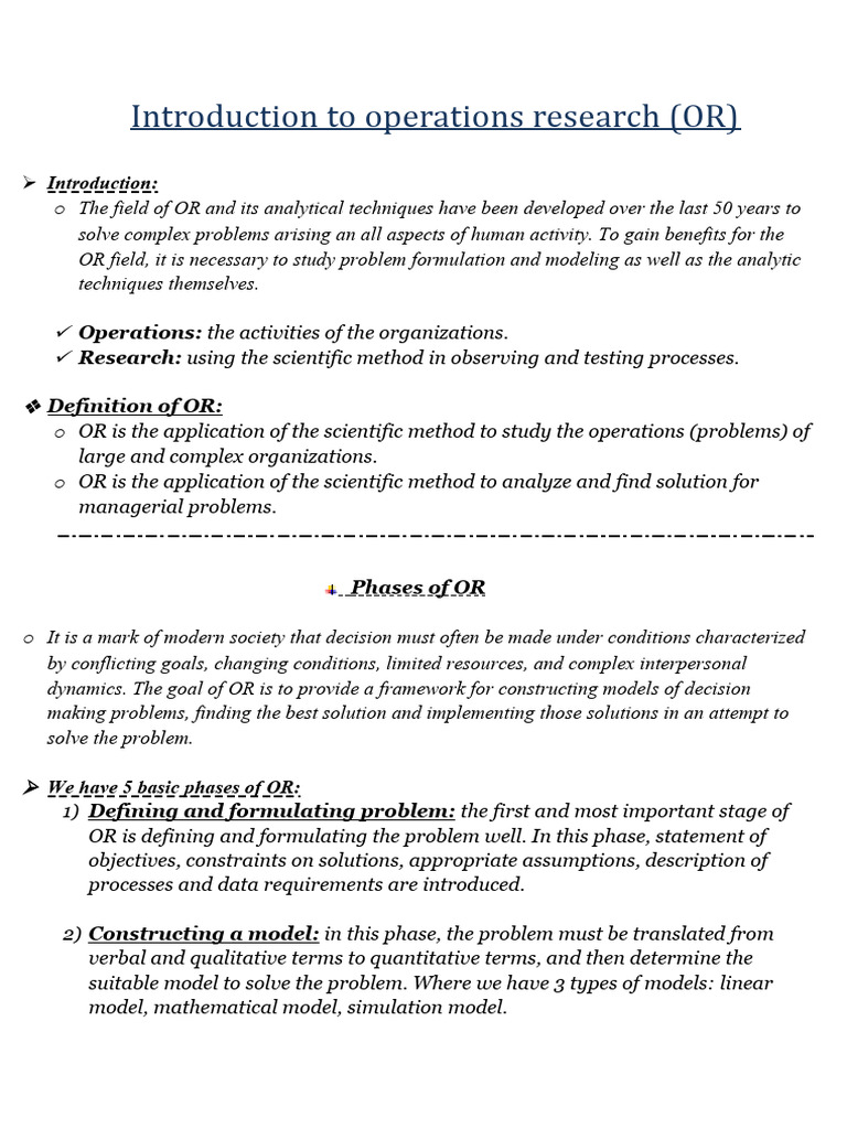 Part One | PDF | Conceptual Model | Mathematical Optimization