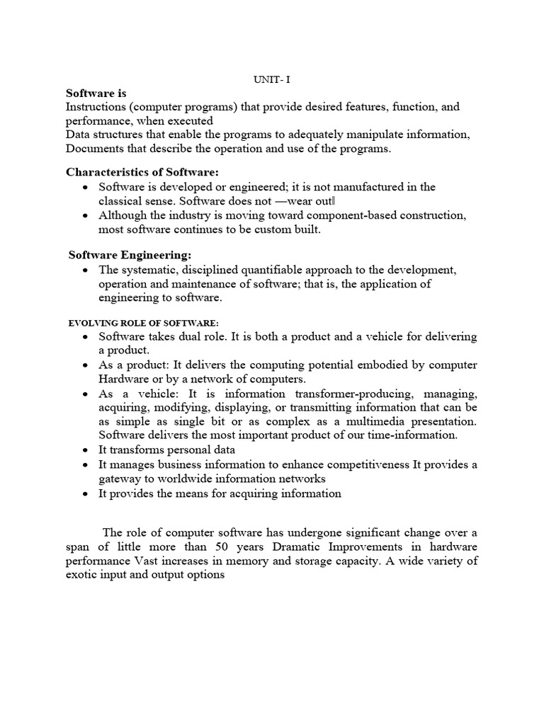 Unit - I | Download Free PDF | Software Development Process | Agile Software Development