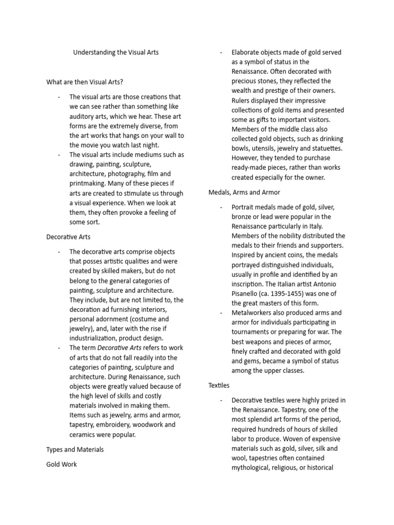Understanding The Visual Arts | PDF | Paintings | Drawing