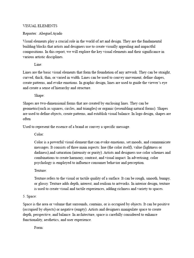 Key Visual Elements in Poetry | PDF | Composition (Visual Arts) | Vision