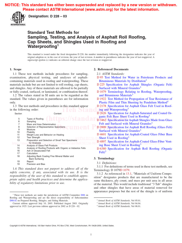 Astm D228 03 | PDF