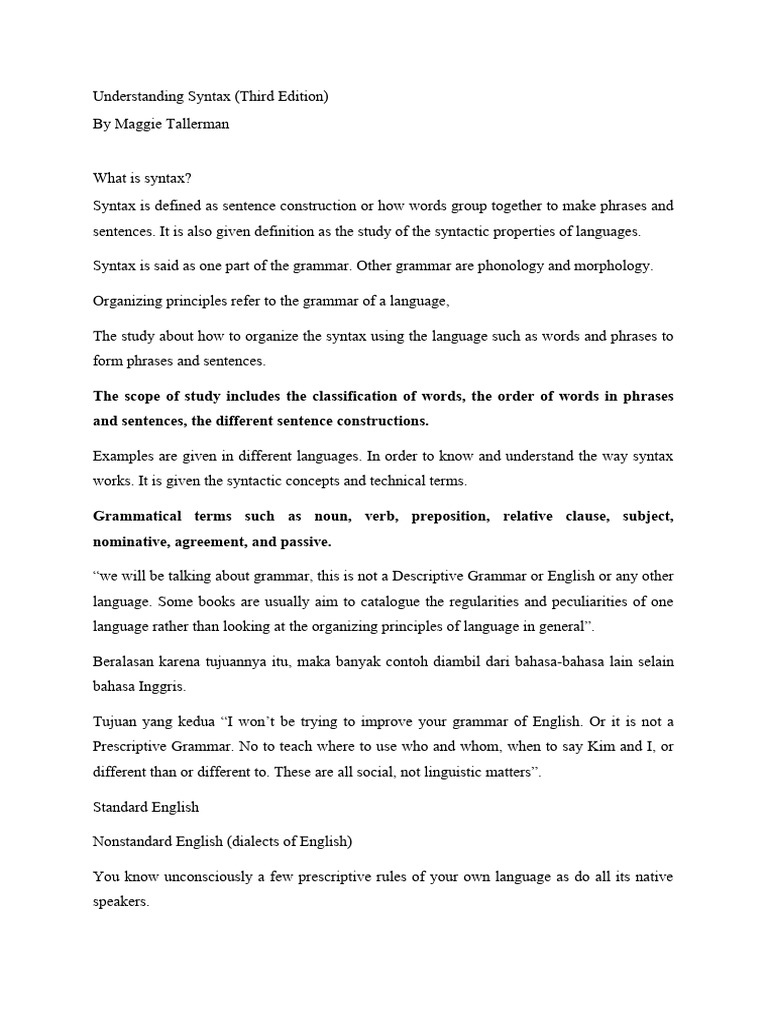 Understanding Syntax (MEET 2) | Download Free PDF | Syntax | Grammar