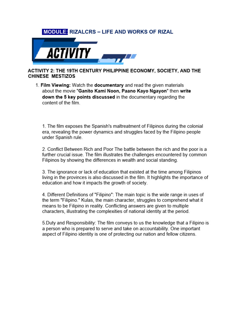 Activity 2 Rizal | PDF