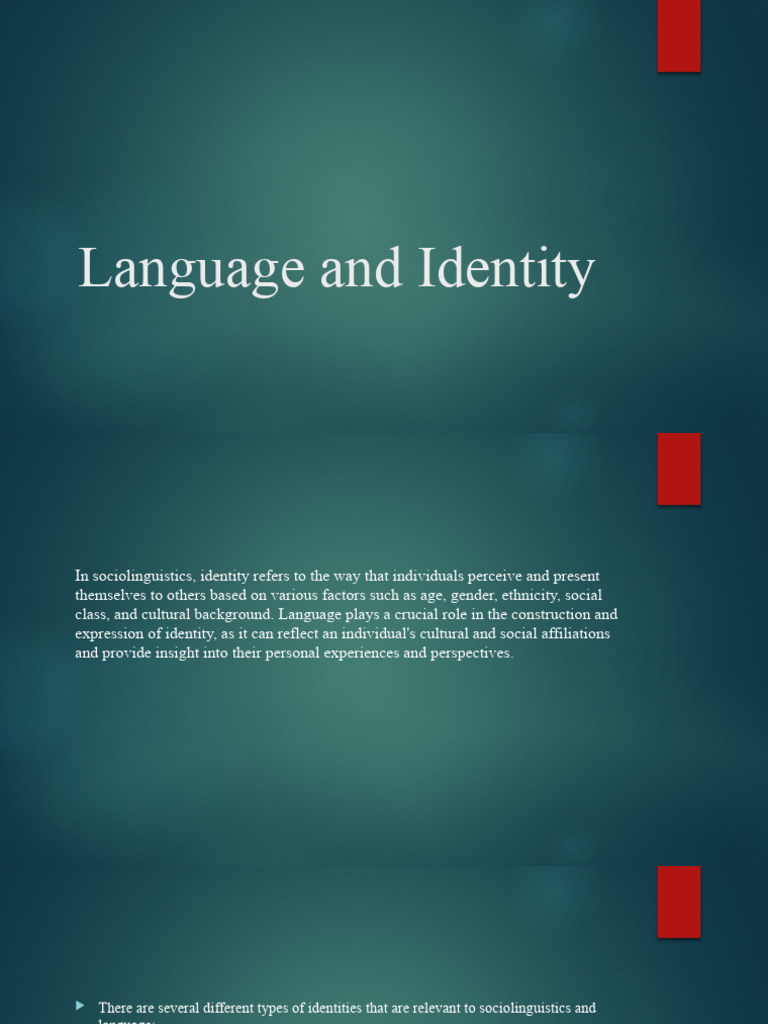 Language and Identity | PDF | Identity (Social Science) | Sociolinguistics