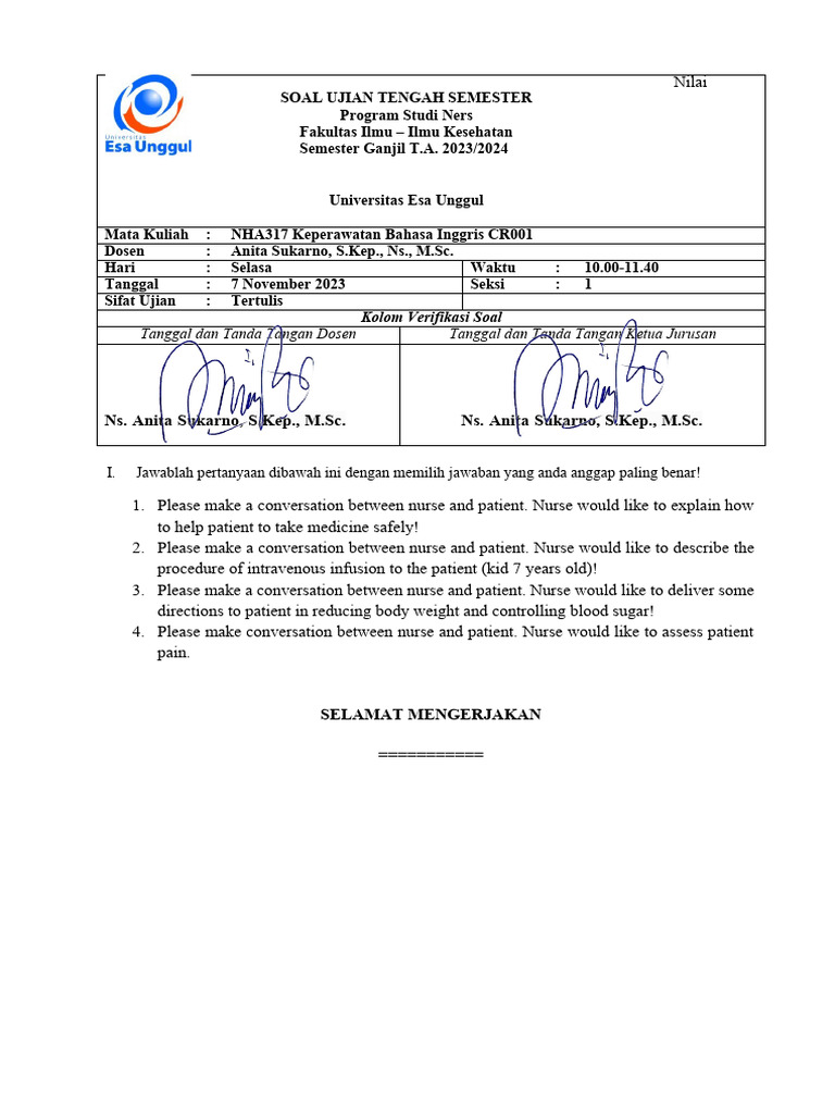 Uts Bing Pasap 20220303074 | PDF | Intravenous Therapy | Pain
