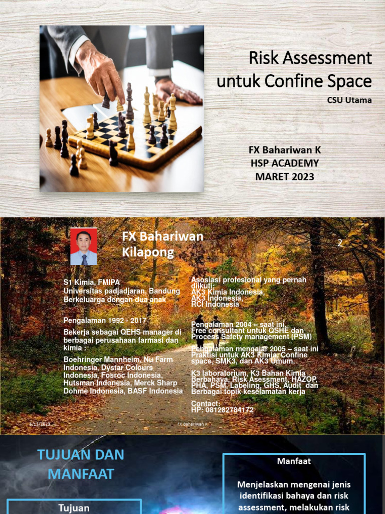 Risk Assessment Confine Space JMARET 2023 HSP ACADEMY | PDF