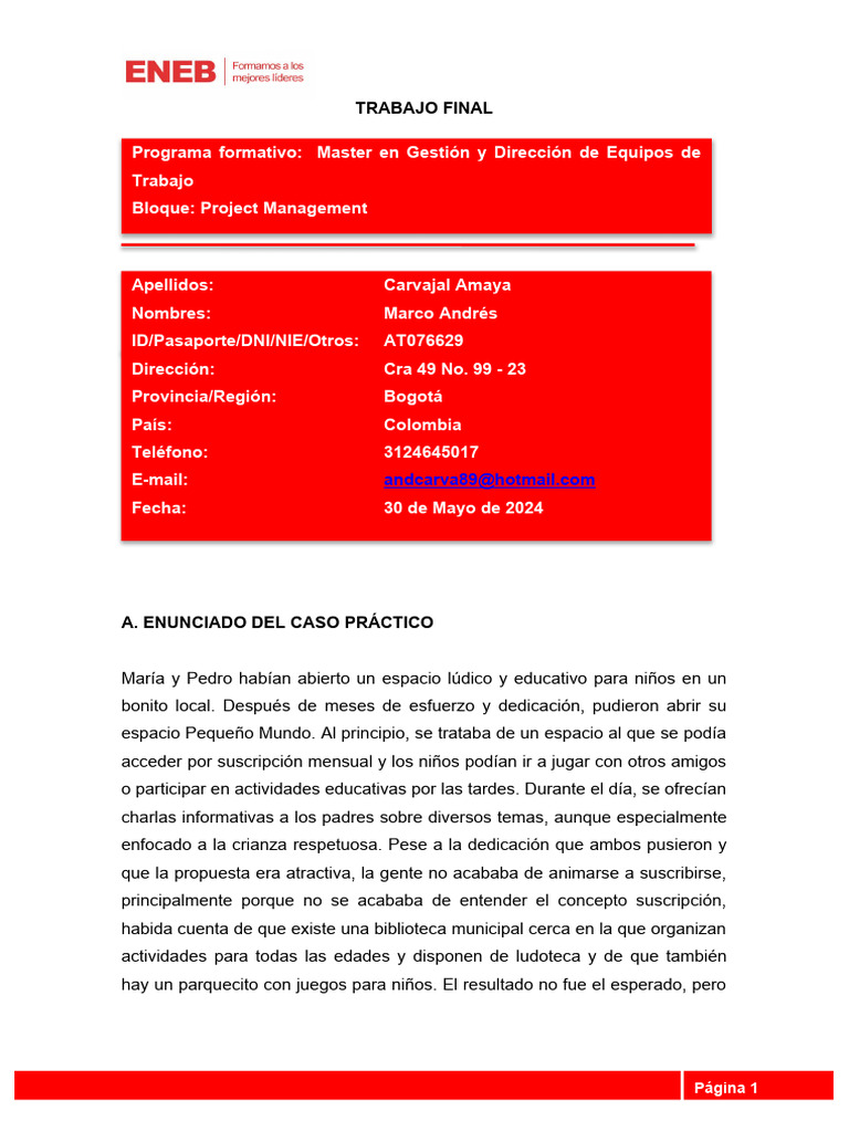 5 30052024 - Project - Management - Carvajal Amaya Marco Andrés | PDF | Scrum (desarrollo de ...