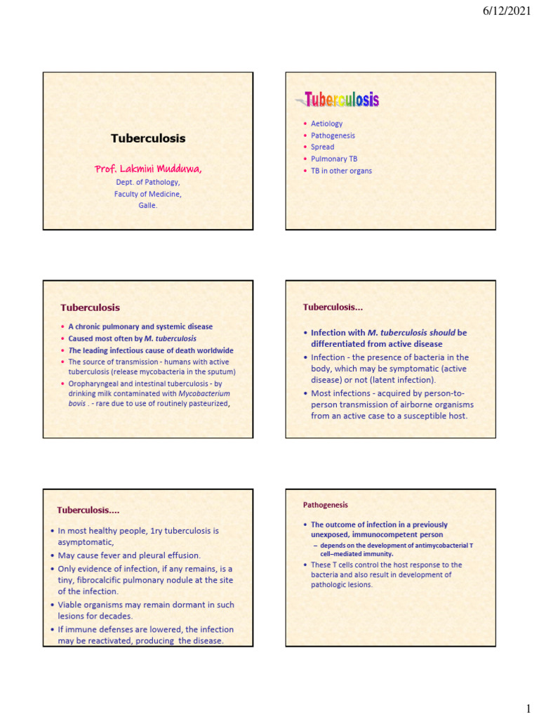 Tuberculosis - Hand Out PDF | PDF | Tuberculosis | Infection