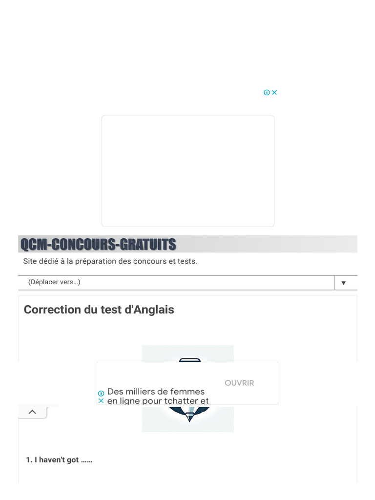 QCM Anglais: Tests et Corrections Gratuites | PDF