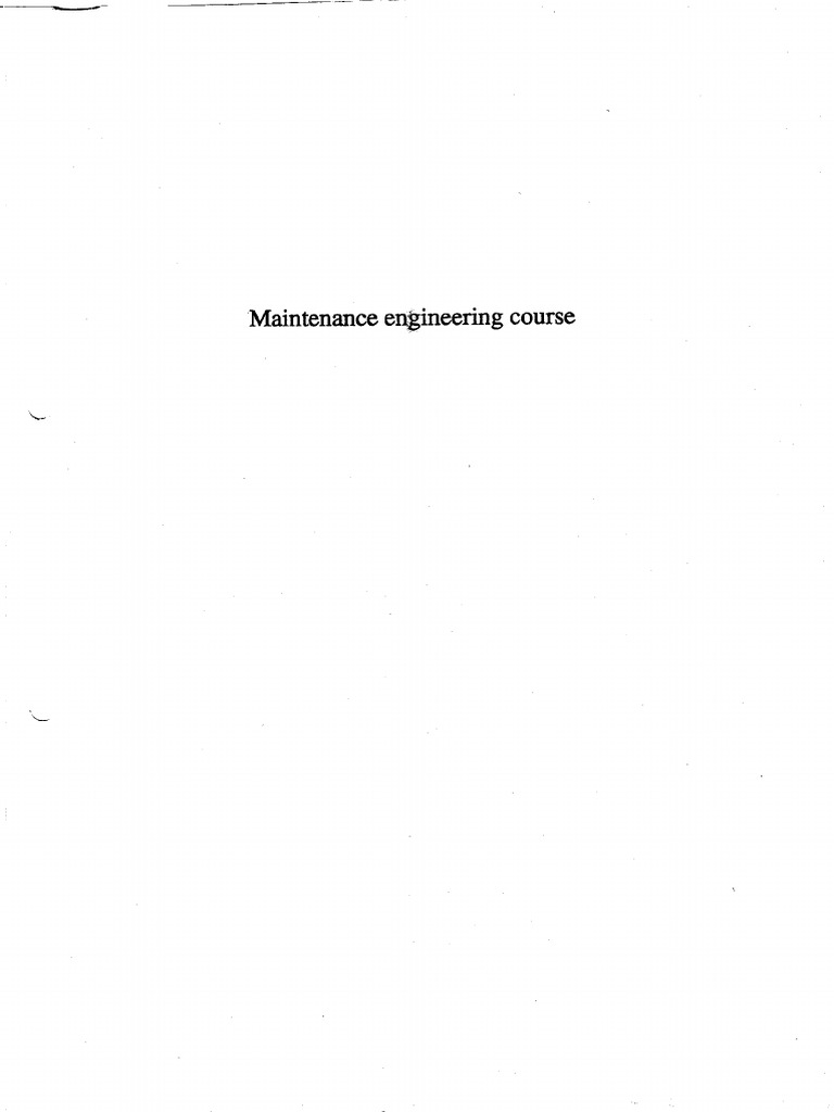 Plant Maintenance Engineering Course 1998 (III) | PDF