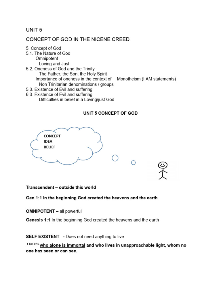 Concept of God in The Nicene Creed | PDF | Trinity | God