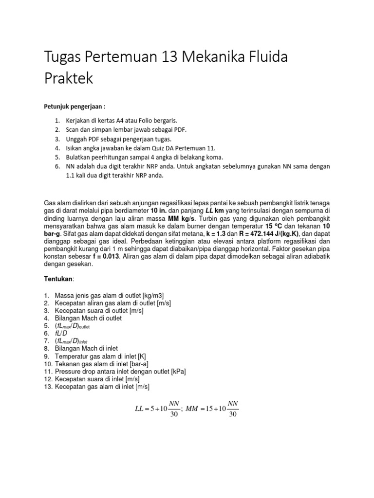 Tugas Pertemuan 13 Mekanika Fluida Praktek | PDF | Sains & Matematika