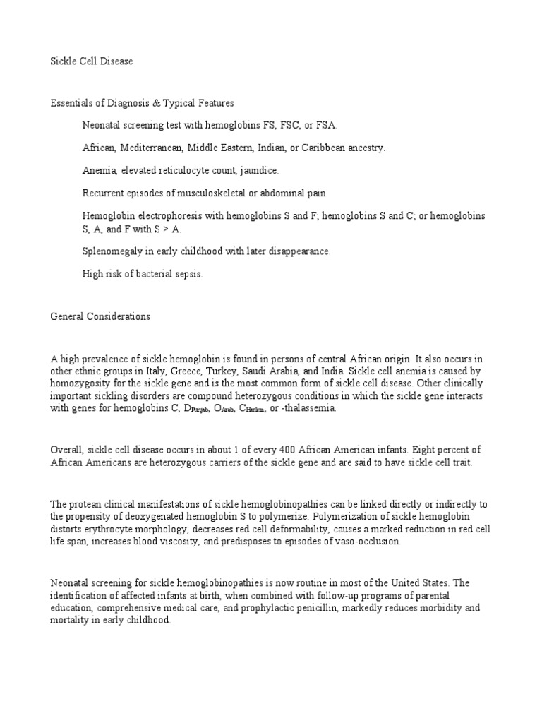 Sickle | PDF | Sickle Cell Disease | Anemia