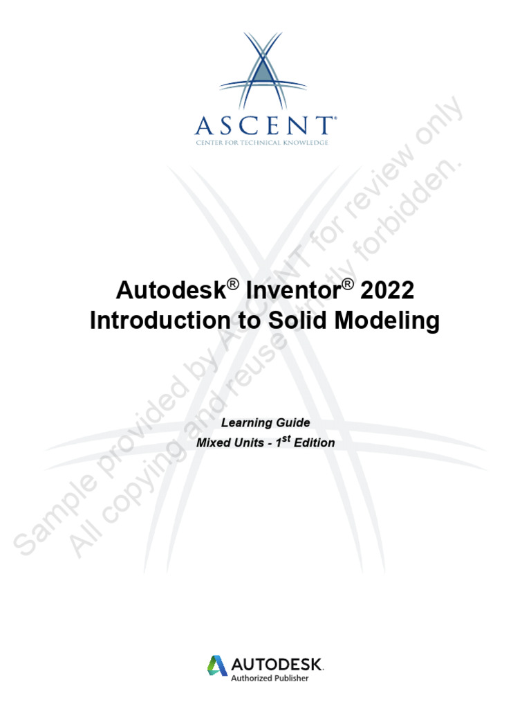 Inventor 2022 Intro To Solid Modeling | PDF | Autodesk