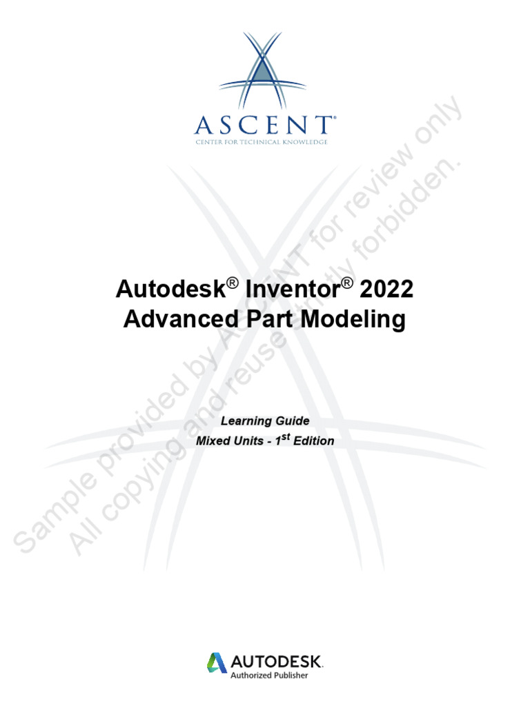 Inventor 2022 Advanced Part Modeling | PDF | Autodesk | Computer Aided Design