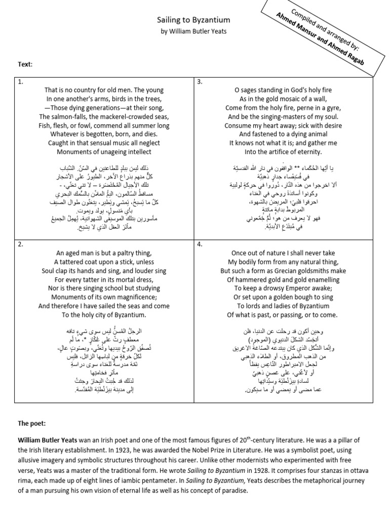 Sailing To Byzantium William Butler Yeat | Download Free PDF | Poetry