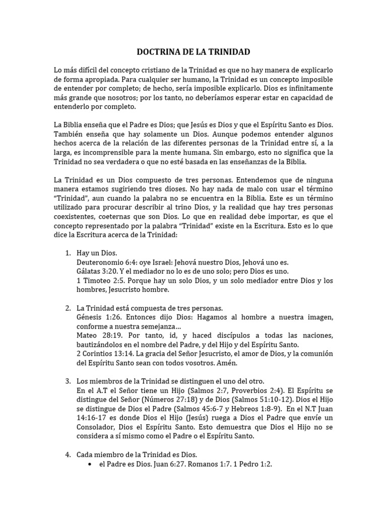 Doctrina de La Trinidad | PDF | Trinidad | espíritu Santo