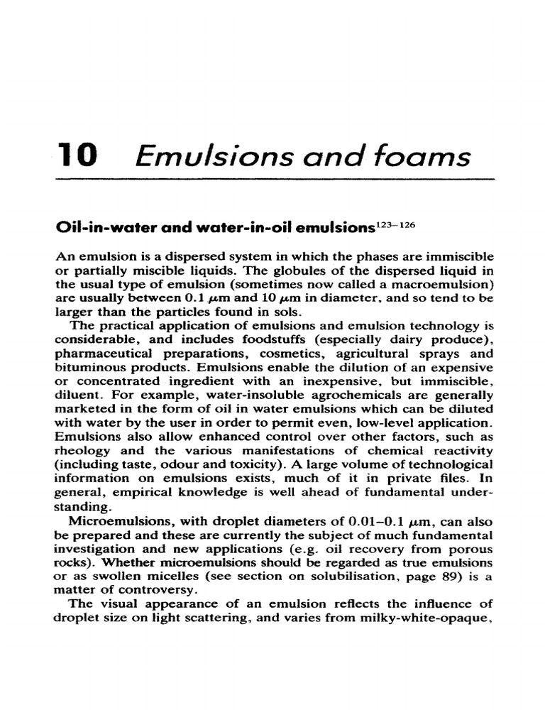 10 - Emulsions and Foams - 1992 - Introduction To Colloid and Surface ...
