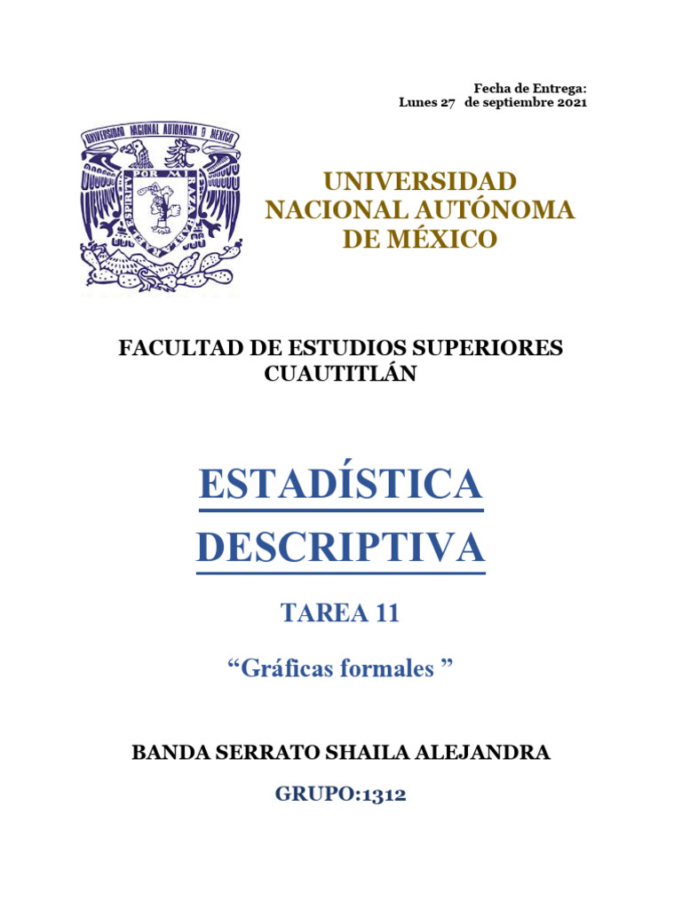 Gráficas Formales en Estadística Descriptiva | PDF