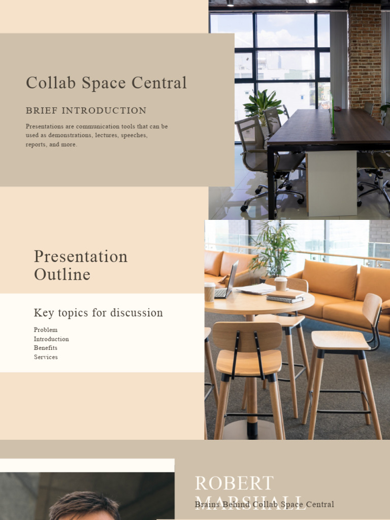 Cream Collab Space Central Pitch Deck Presentation | PDF | Communication | Computing