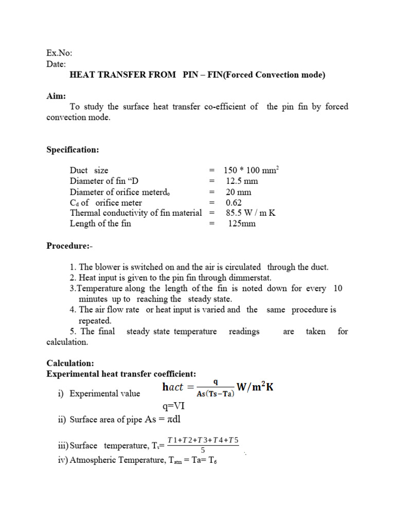 HMT SMS Manual | PDF | Convection | Heat Transfer
