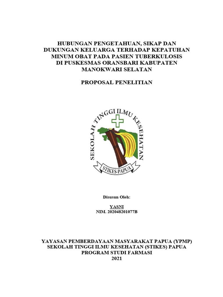 Proposal Skripsi Kepatuhan Minum Obat TB | PDF | Kesehatan Holistik | Sains & Matematika