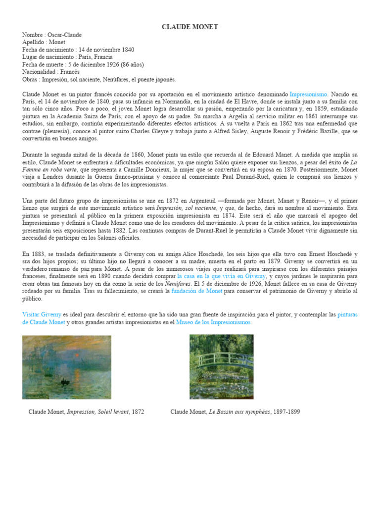 Claude Monet | PDF | Claude Monet | Pinturas