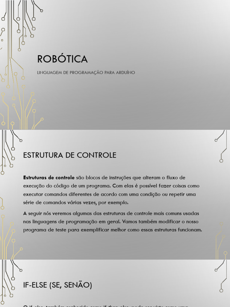 Aula 20 - Linguagem de Programação para Arduino | PDF | Controle de ...