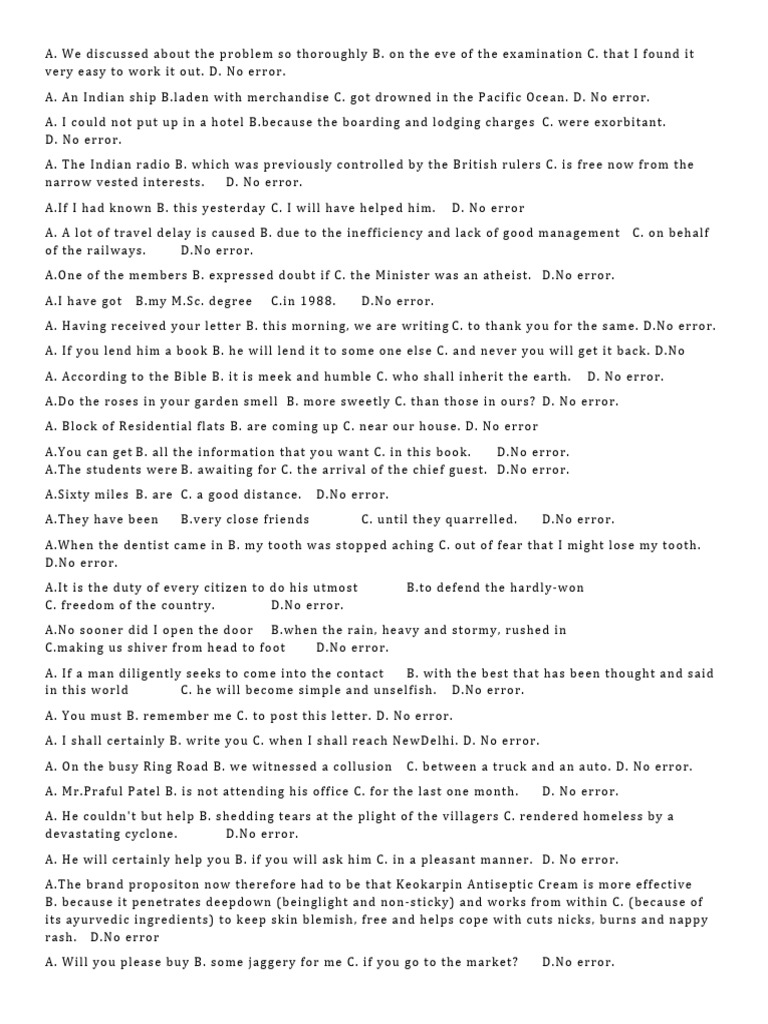 Sentence Correction - Student | PDF