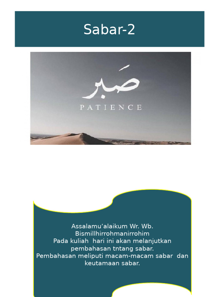 Macam-Macam Sabar dalam Islam | PDF
