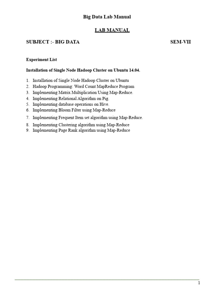 Big Dataa-Lab-Manual | PDF | Map Reduce | Apache Hadoop