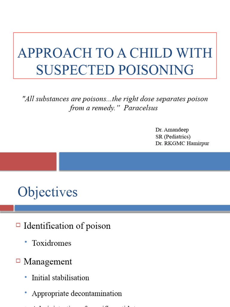 Pediatric Poisoning Management Guide | PDF | Medical Specialties ...