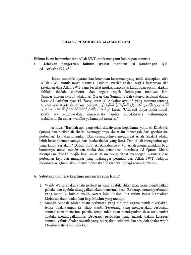 Tugas 2 Pendidikan Agama Islam | PDF