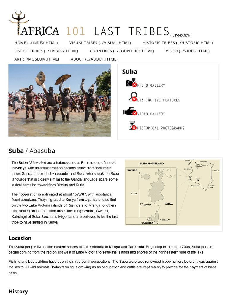 AFRICA - 101 Last Tribes - Suba People | PDF | Ethnicity | Kenya