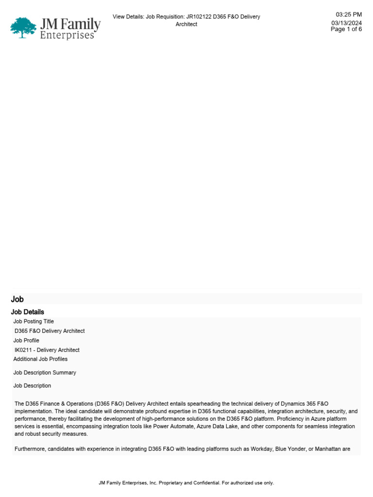 D365 F&O Delivery Architect Role Overview | PDF | Software Development ...